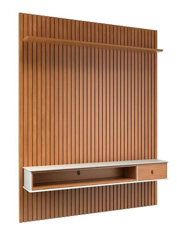 Painel Ripado Detroit A 220 X L 160 Tv 55 Cor Nature/Off White Tebarrot – Premoli Distribuidora