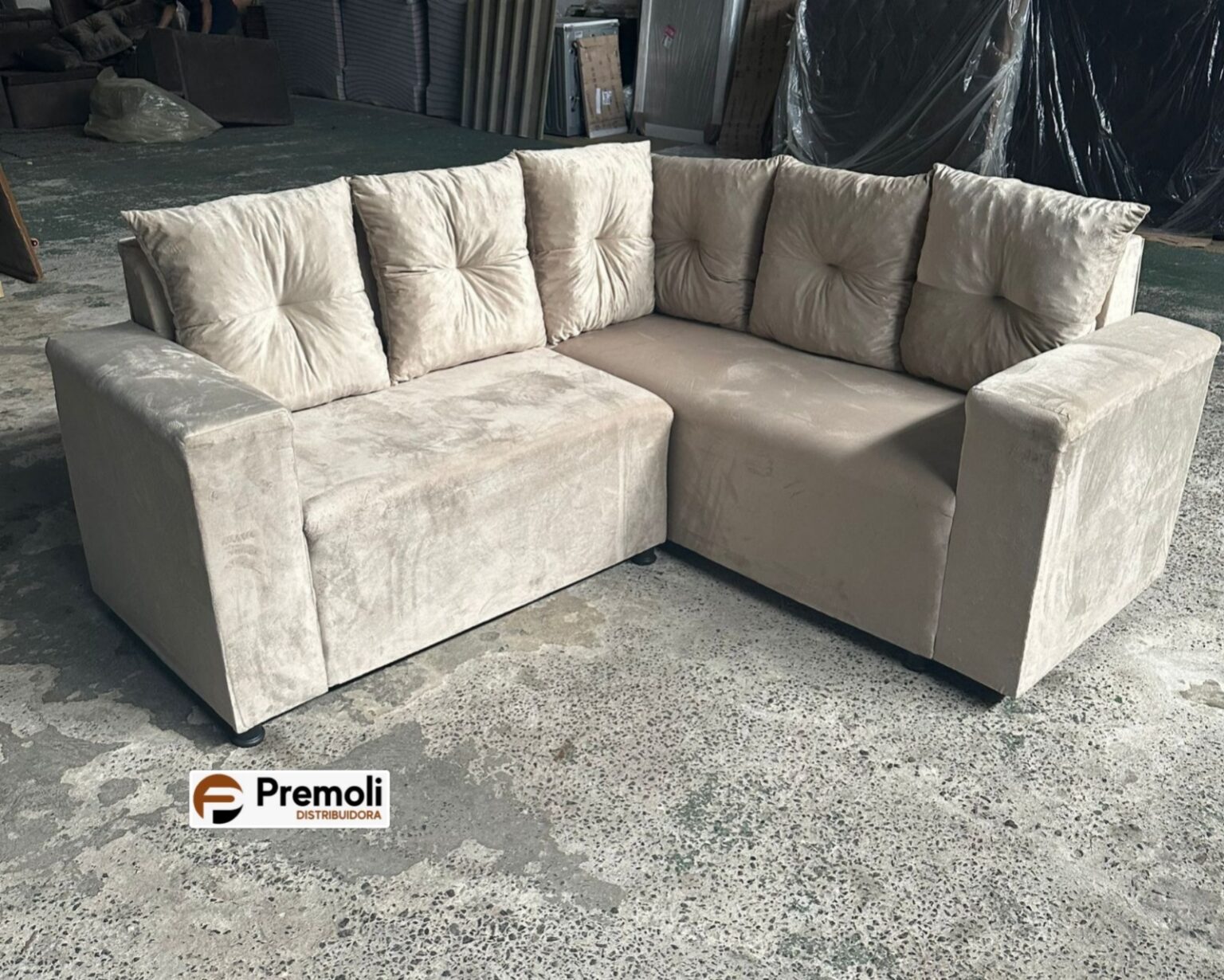 Sofa Madri Almofadas Soltas Cor Bege Claro : Variação de tonalidade ...